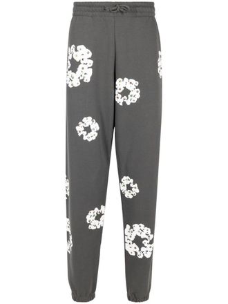 Denim Tears pantalon de jogging &agrave; logo strass&eacute; - Gris