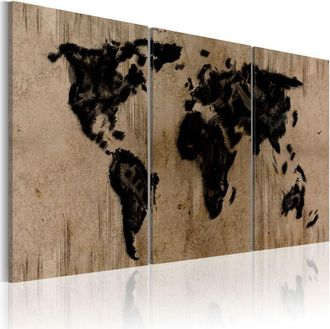 Paris Prix Paris Prix - Tableau Imprim&eacute; Carte du Monde en Encre 30 x 60 cm
