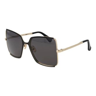 Max Mara Femme, Accessoires, Noir, Taille: ONE Size Lunettes de Soleil Femme en M&eacute;tal Noir Style Papillon