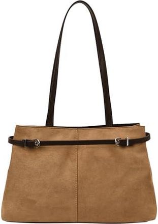 Generic Sac fourre-tout en faux daim, sac &agrave; main Hobo Vintage, sac &agrave; bandouli&egrave;re de capacit&eacute; pour femmes, travail, Shopping