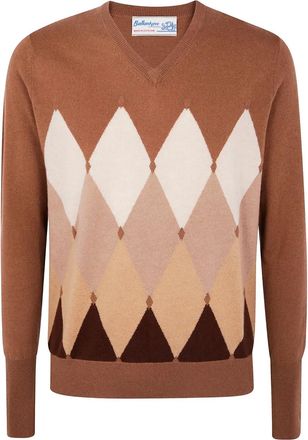 Ballantyne pull à motif de losanges - Marron