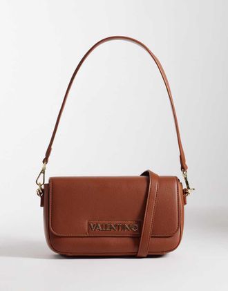 Valentino Aury Re - Schultertasche in Braun mit abnehmbarem Umh&auml;ngeriemen-Brown