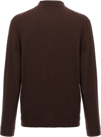 Zanone Wool-Cashmere Knit Polo Shirt - Brown