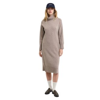 GANT Rollkragenkleid mit Chevron-Abschl&uuml;ssen - - Dresses - Damen - Grau - M