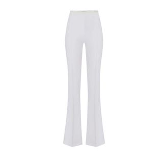 Elisabetta Franchi Schlaghosen mit Satin-Eins&auml;tzen - - Trousers - Damen - Wei&szlig; - M