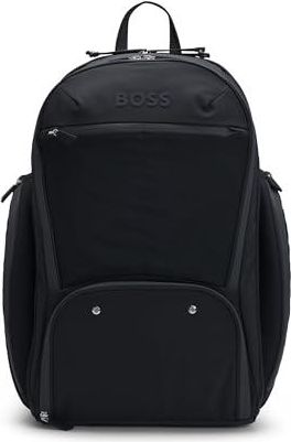 BOSS Hommes Styven Backpack Sac à dos avec garnitures en métal argenté lisse