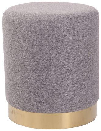 Clp Sitzhocker Nanning I Stoff I Samt I Polsterhocker Rund I Runder Hocker Gepolstert, Farbe:grau, Material:Stoff