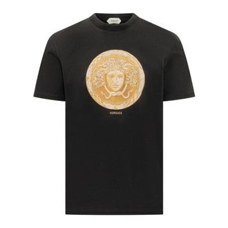 Versace Homme, Tops, Noir, Taille: M T-shirt Medusa Print
