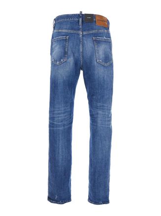 Dsquared2 Mens Blue Jeans With Ripped Details Cotton