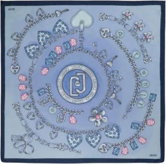 Liu Jo unisex, Accessoires, Bleu, Taille: ONE Size Grand Foulard avec Imprim&eacute;