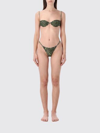 Matine&eacute; Bikini triangle &agrave; imprim&eacute; z&egrave;bre avec armatures et culotte br&eacute;silienne