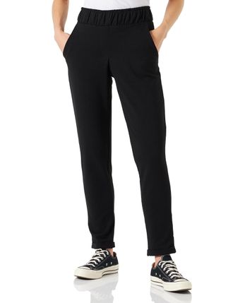 Nur Die Sweat-Hose Relax & Go sportliche Bequeme Freizeithose Stretch elastischer Bund verk&uuml;rzte L&auml;nge Damen, schwarz, XL
