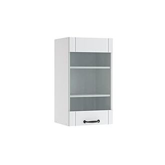 Vicco Meuble de Cuisine Haut vitré Fame-Line, Blanc Campagne/Blanc, 40 cm