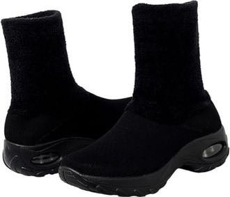 Garneck Bottes DAutomne pour Femmes -Mollet Noires Bottes de Neige Chaudes Semelle Amortissante Doublure en Fourrure Douce L&eacute;g&egrave;res et Confortables pour LExt&eacute;r