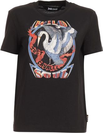 Roberto Cavalli T-Shirt mit Print - - Tops - Damen - Schwarzk - L