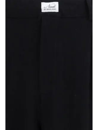 Magliano Mens Boxer Pants Nudo Black Cotton Trousers