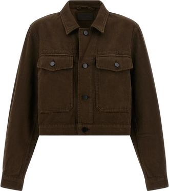 Christophe Lemaire Femme, Vestes, Brun, Taille: 34 FR Twill Cropped Blouson