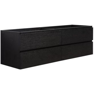 Badplaats Waschbeckenunterschrank Angela 160cm - Schwarz Holz - Unterschra