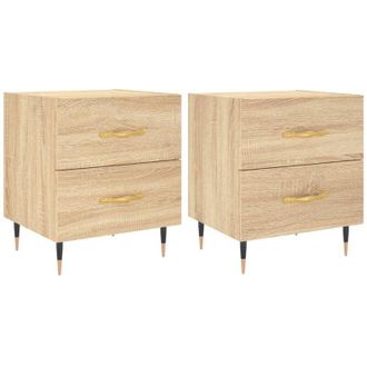 vidaXL Nachttische 2 Stk. Sonoma-Eiche 40x35x47,5 cm Holzwerkstoff Vidaxl