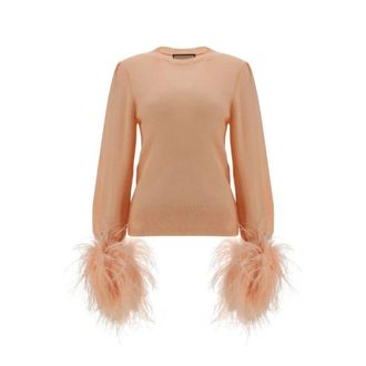 Gucci Wollpullover mit Federdetails - - Knitwear - Damen - Rosa - M