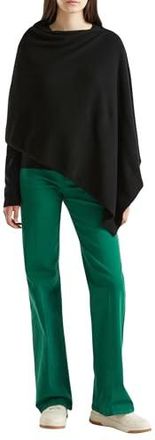 Benetton Mantella 1235du01a Poncho et Capes tricotés, Noir, Taille Unique Femme