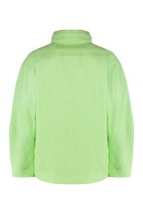 Givenchy Mens Lambskin Jacket With Zipped Pockets Green Polyester Leather