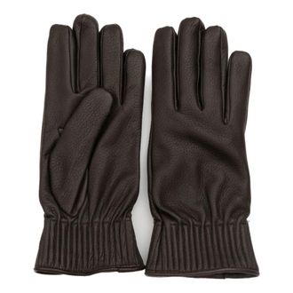 Orciani Braune Lederhandschuhe mit Hammerschlag - - Accessories - Herren - Braun - 8 IN