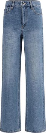 Self Portrait Femme, Jeans, Bleu, Taille: W25 Jean Droit Orn&eacute; de Strass