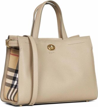 Burberry Cotswolds Calfskin Leather Tote Bag - Beige