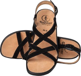 Ganter Damen Sonnica - E, mit Druckknopf Sandale, Schwarz, 35 EU Schmal