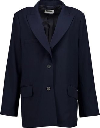 Zenggi Japanischer Cr&ecirc;pe Relaxed Blazer - - Jackets - Damen - Blau - M