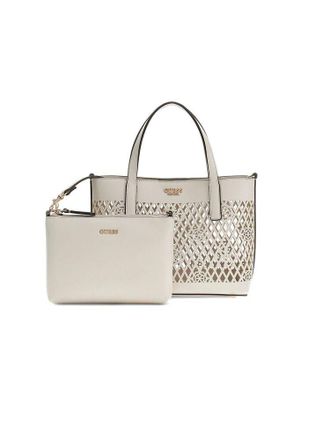 Guess Womens Tote Bag Off White Polyurethane - Tote-Bags