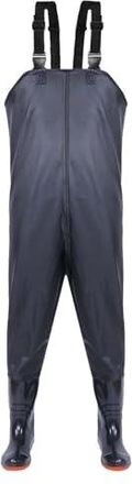 Generic Waders Bottes de p&ecirc;che Pantalon de p&ecirc;che avec bretelles respirantes Cuissardes pour homme en lin, gris fonc&eacute;, 56