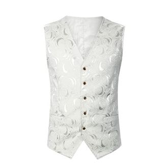 Generic Gilet imprim&eacute; pour homme, coupe ajust&eacute;e, gilet imprim&eacute; simple boutonnage, gilet haut de gamme et luxueux, gilet unique et distinctif, gilet &eacute;l&eacute;gant po