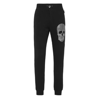 Philipp Plein Homme, Pantalons, Noir, Taille: 4XL Jogging Pantalons Skull Strass