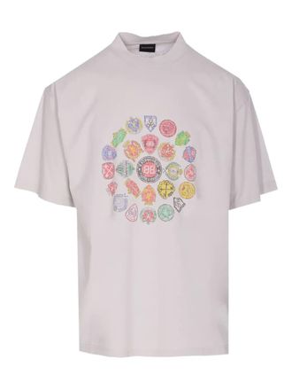 Balenciaga t-shirt imprim&eacute; &agrave; col rond - Gris