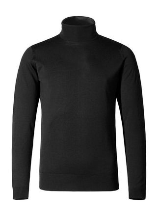John Smedley Herren Rollkragenpullover schwarz unifarben