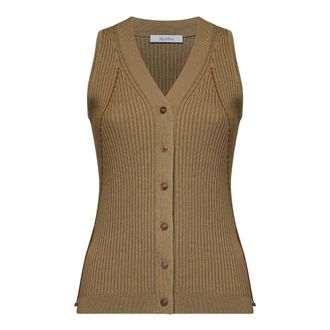 Max Mara Femme, Tops, Brun, Taille: 38 FR Hauts sans manches