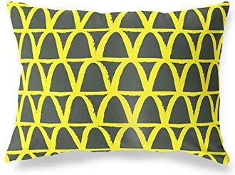 Bonamaison Le Jardin du Lin Kissenbezug Zierkissenbezug Neongelb-Rauch Kissenbezug, Für Bett, Auto, Sofa, Haus, Wohnzimmer, Schlafzimmer, Dekoration, 45x60 Cm - 