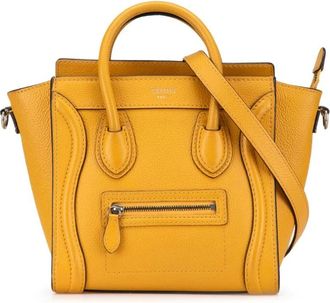 Celine Pre-owned Nano Leather Luggage Tote - Femme - Pre-owned - Jaune - Taille: ONE Size