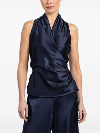 Peter Cohen wrap tie top - Blau