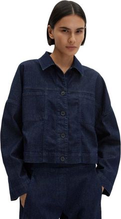someday Jeansjacke blau,Casual,Baumwolle,Unifarben,Umlegekragen,Lang,Regular Fit