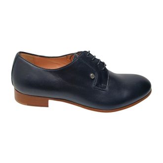 Pollini Femme, Chaussures, Noir, Taille: 38 1/2 EU chaussures en cuir &agrave; lacets