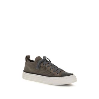 Brunello Cucinelli Womens Brown Cotton Low Top Sneakers