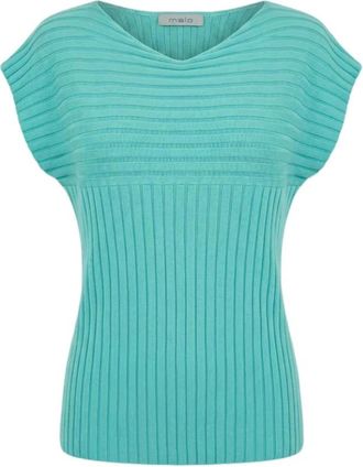 Malo Haut en maille sans manches - Femme - Pulls - Bleu - Taille: 38 FR