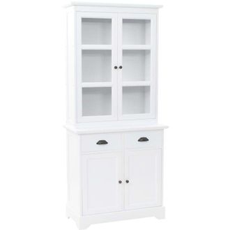 vidaXL Vidaxl - Vitrinenschrank mit 4 T&uuml;ren mdf und Kiefernholz 80x40x180 cm