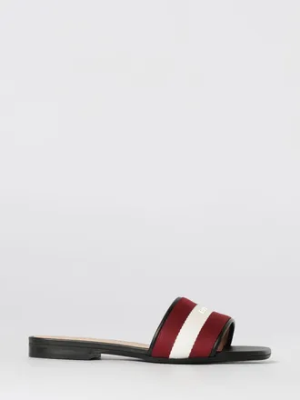 Bally Bicolor Gestreifte Slipper aus Leder und Canvas