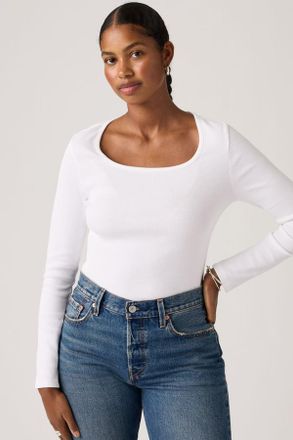 Levi's Essential Square Neck Long Sleeve Tee - Damen - Wei&szlig; / Wei&szlig;