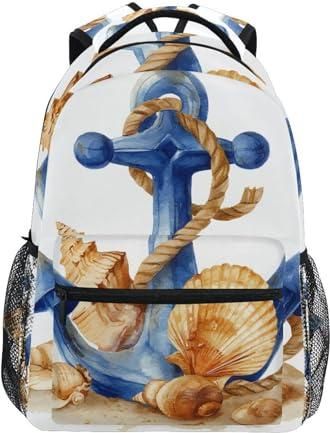Generic Coquillage Ancre Sac &Agrave; Dos Antivol Sacs D&Eacute;cole L&eacute;ger Cartable Scolaire Pour Femme V&eacute;lo Voyage 29X40Cm