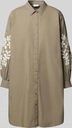 Jake*s Casual Knielanges Hemdblusenkleid mit Stickereien